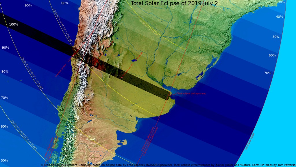Pacifique : Une éclipse totale de soleil au-dessus du Chili, visible ...